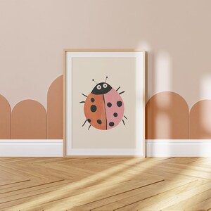 Ladybug Wall Art, Kids Room Printable, Nature-inspired Nursery Decor ...