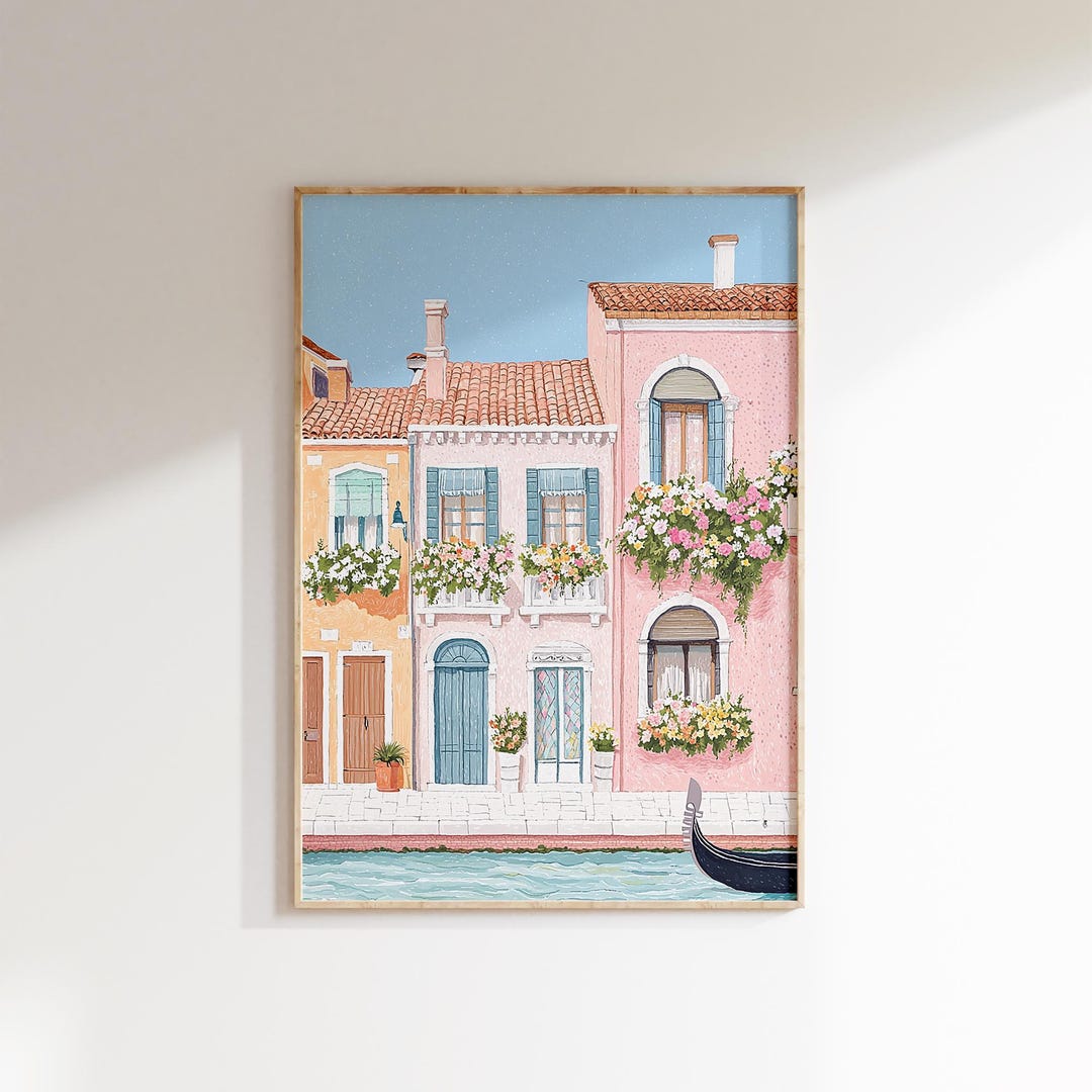 Venice Canal Houses Digital Print | Italian Architecture Wall Art ...