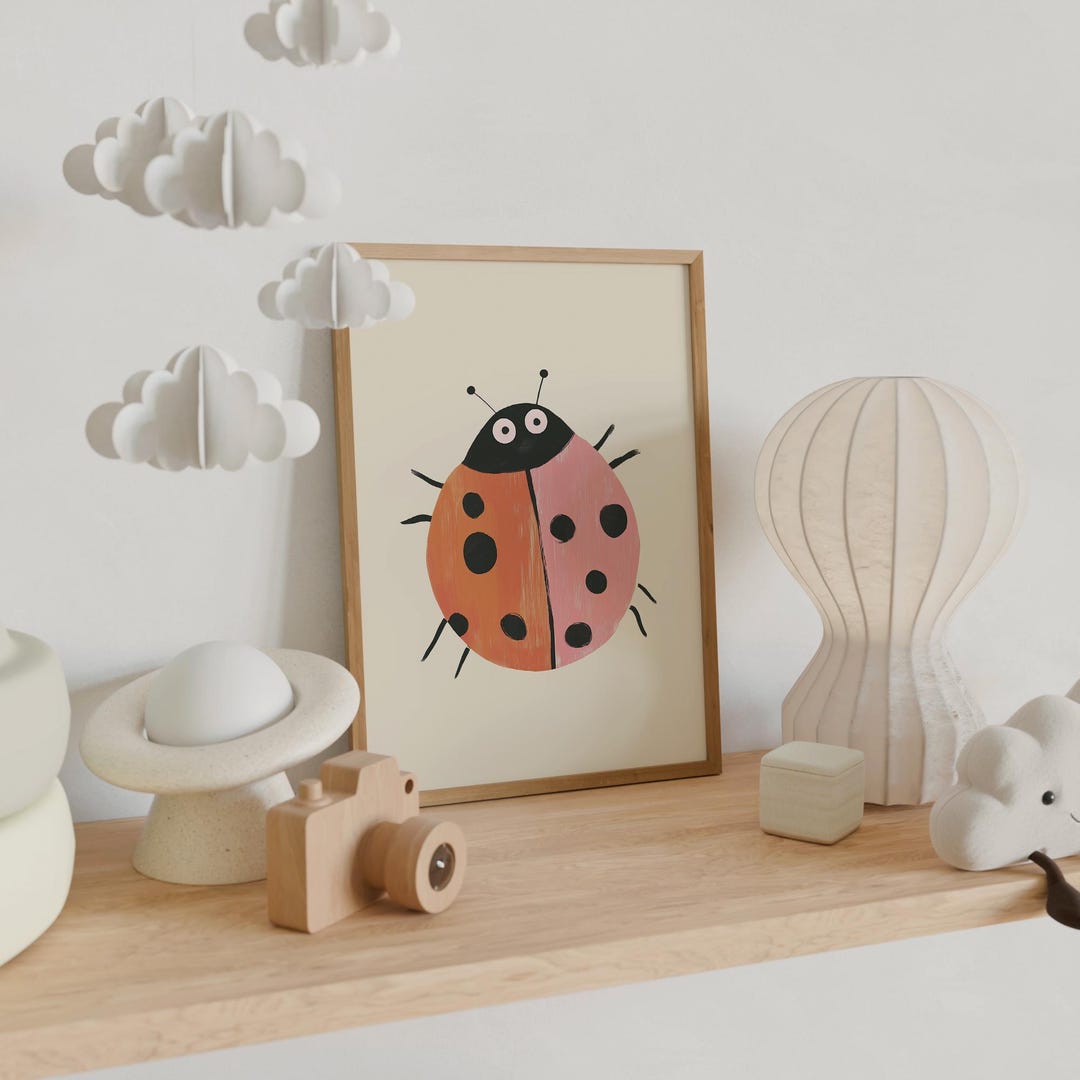 Ladybug Wall Art, Kids Room Printable, Nature-inspired Nursery Decor ...