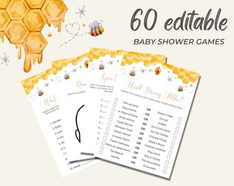 Bee Baby Shower Games Printable - Etsy