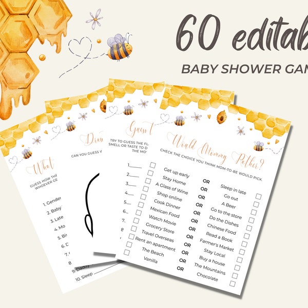 Bee Baby Shower Game - Etsy