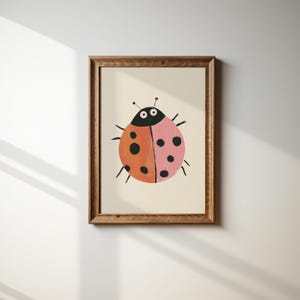 Ladybug Wall Art, Kids Room Printable, Nature-inspired Nursery Decor ...
