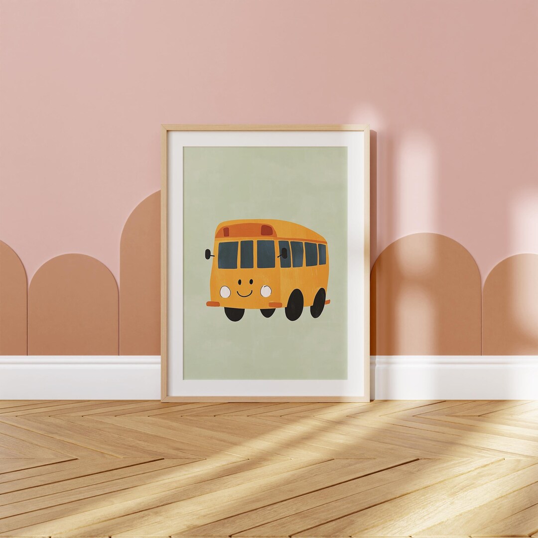School Bus Wall Art, Kids Room Decor, Nursery Printable Poster ...