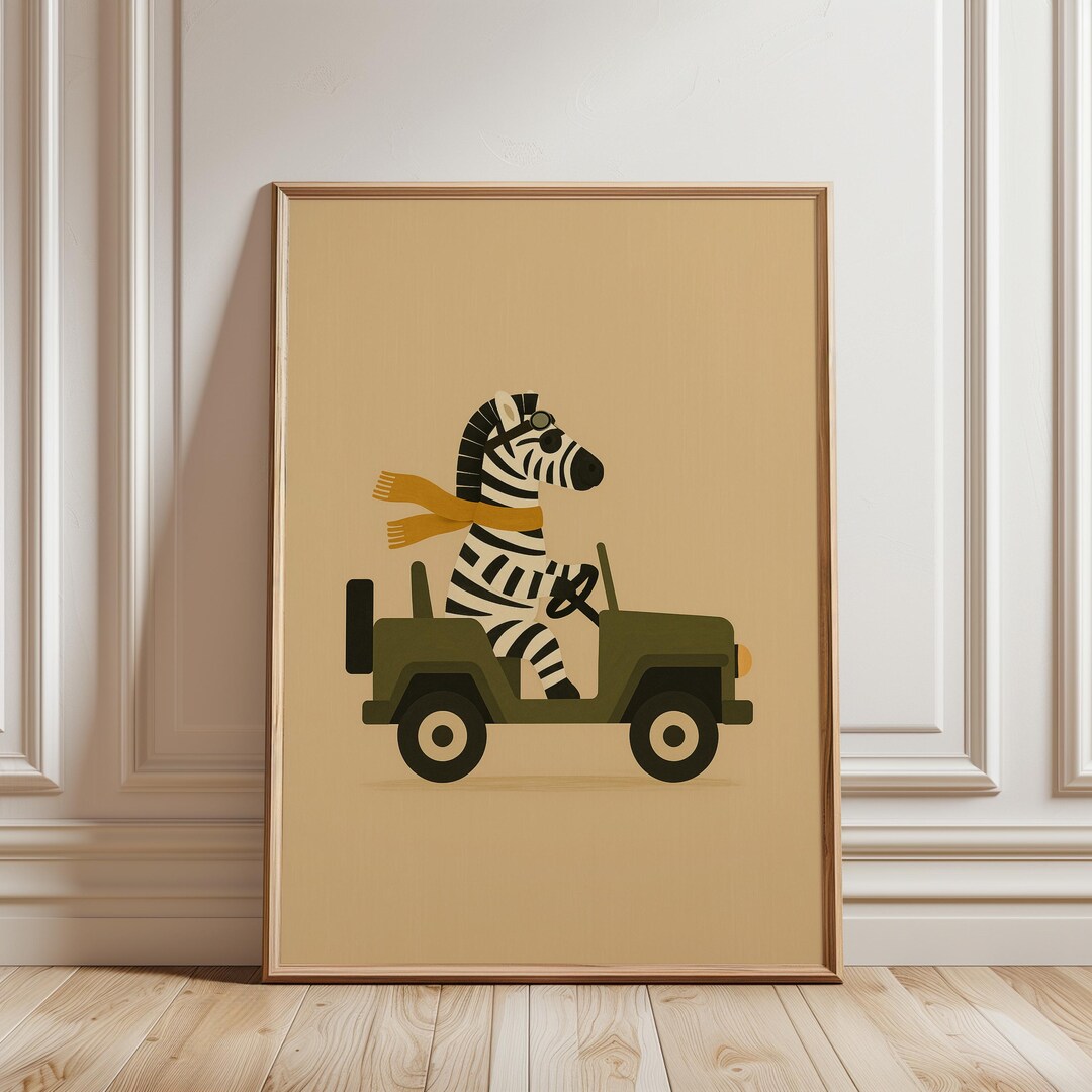 Safari Zebra Jeep Print | Kids Wall Art | Adventure Nursery Decor ...