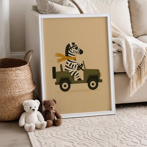 Safari Zebra Jeep Print | Kids Wall Art | Adventure Nursery Decor ...