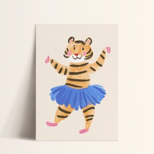 Dancing Tiger Wall Art | Digital Download Print | Ballet Animal Art ...