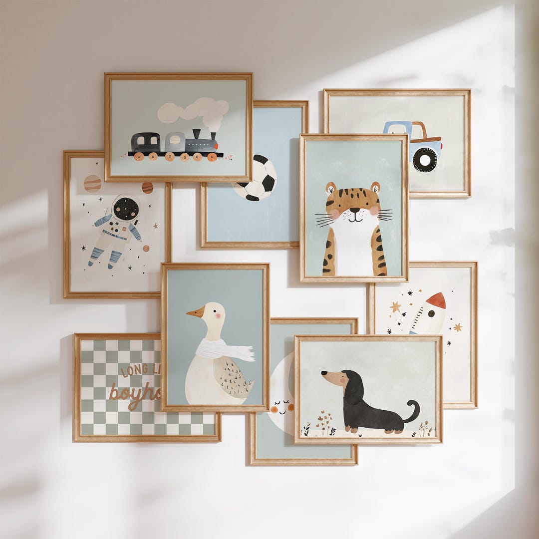 Boys Room Wall Art Bundle, 100+ Prints, Boys Nursery Wall Decor ...