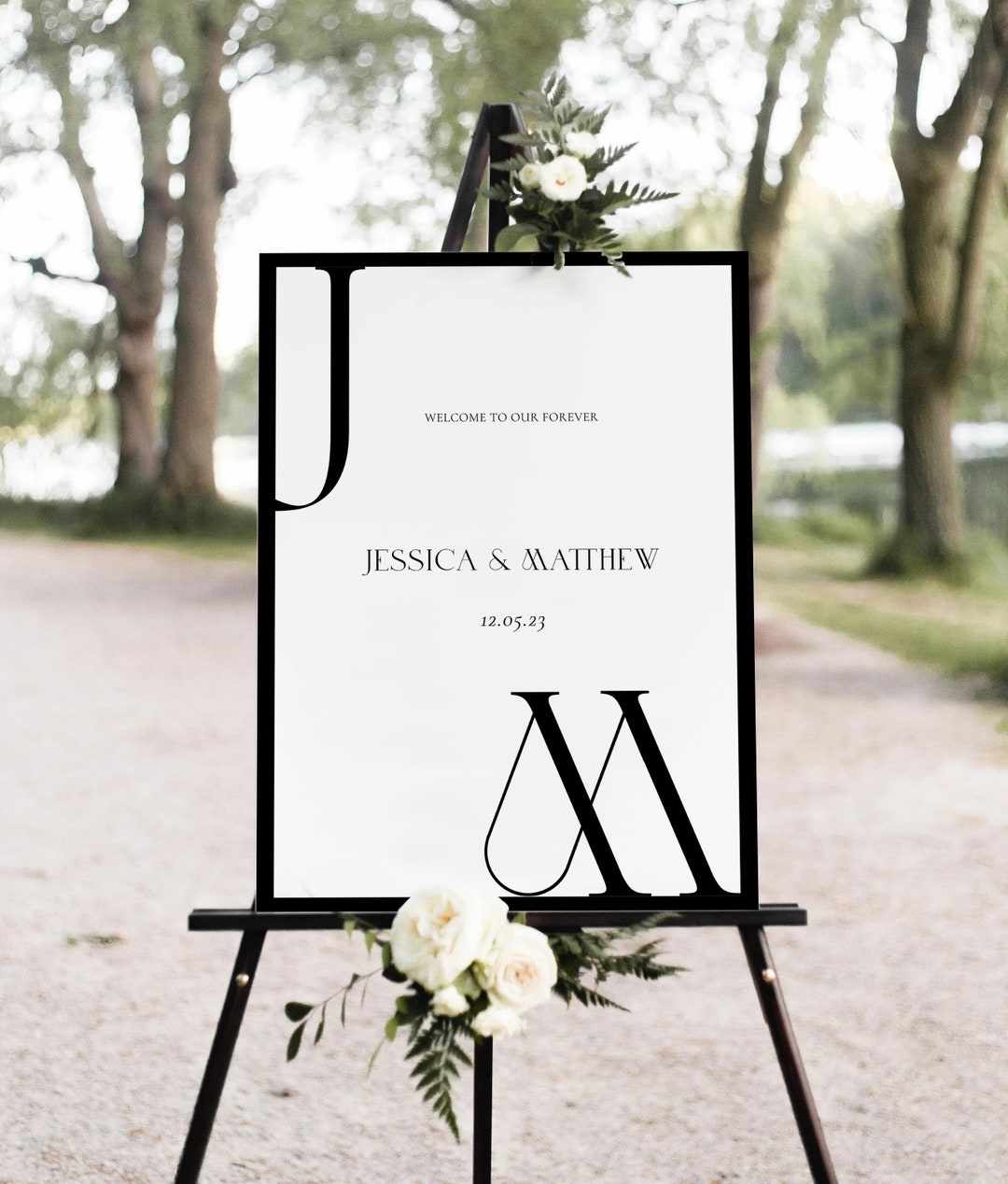 Minimalist Wedding Welcome Sign , Editable Wedding Sign Template, Black ...