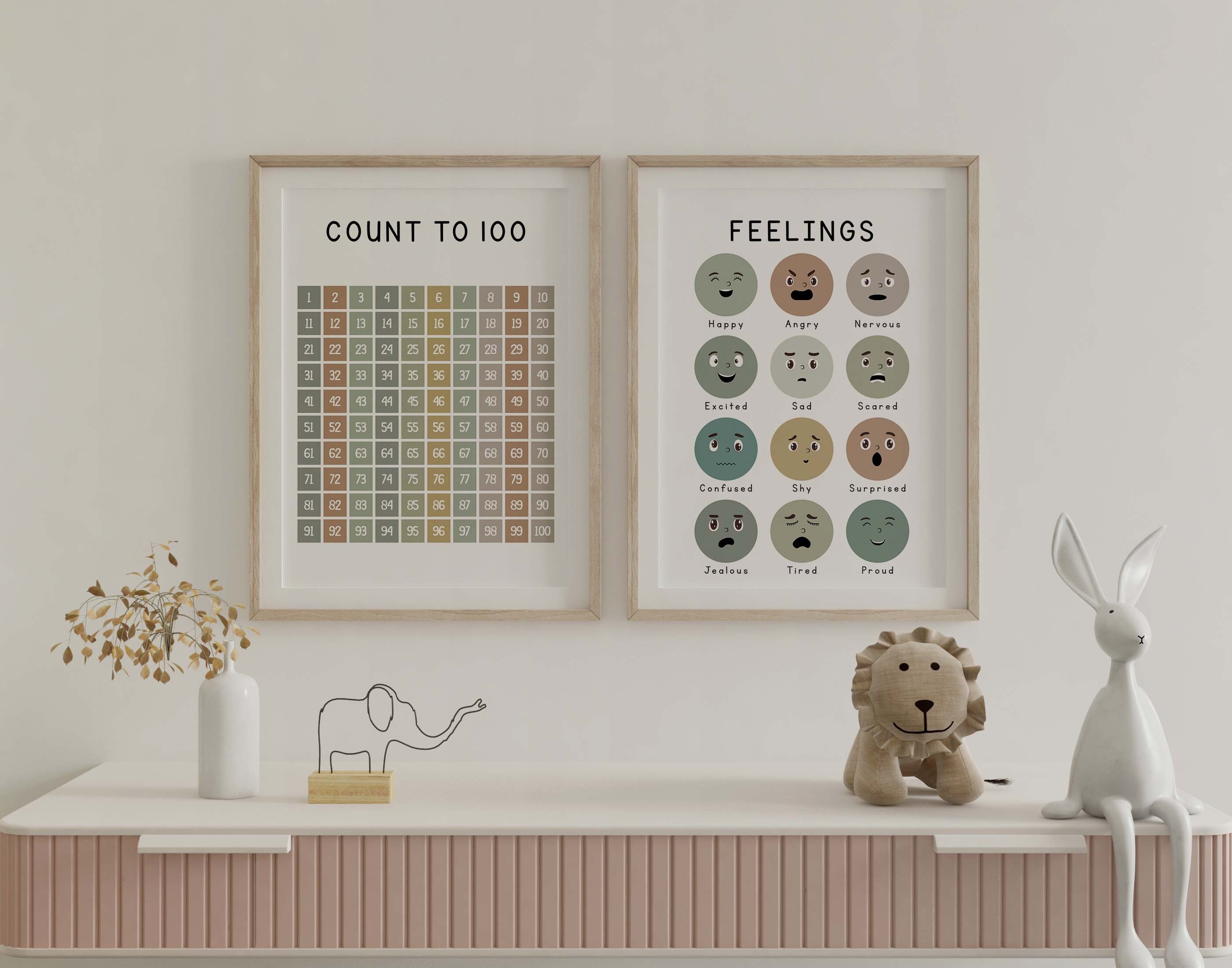 Set of 12 Educational Posters Earth Tones Classroom Decor Homeschool ...