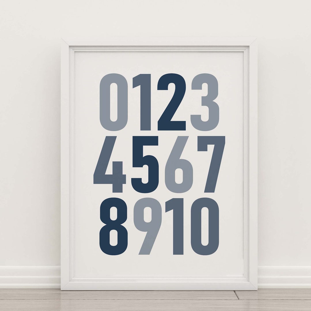 Navy Blue Numbers Poster, Homeschool Print, Educational 123 Printable ...