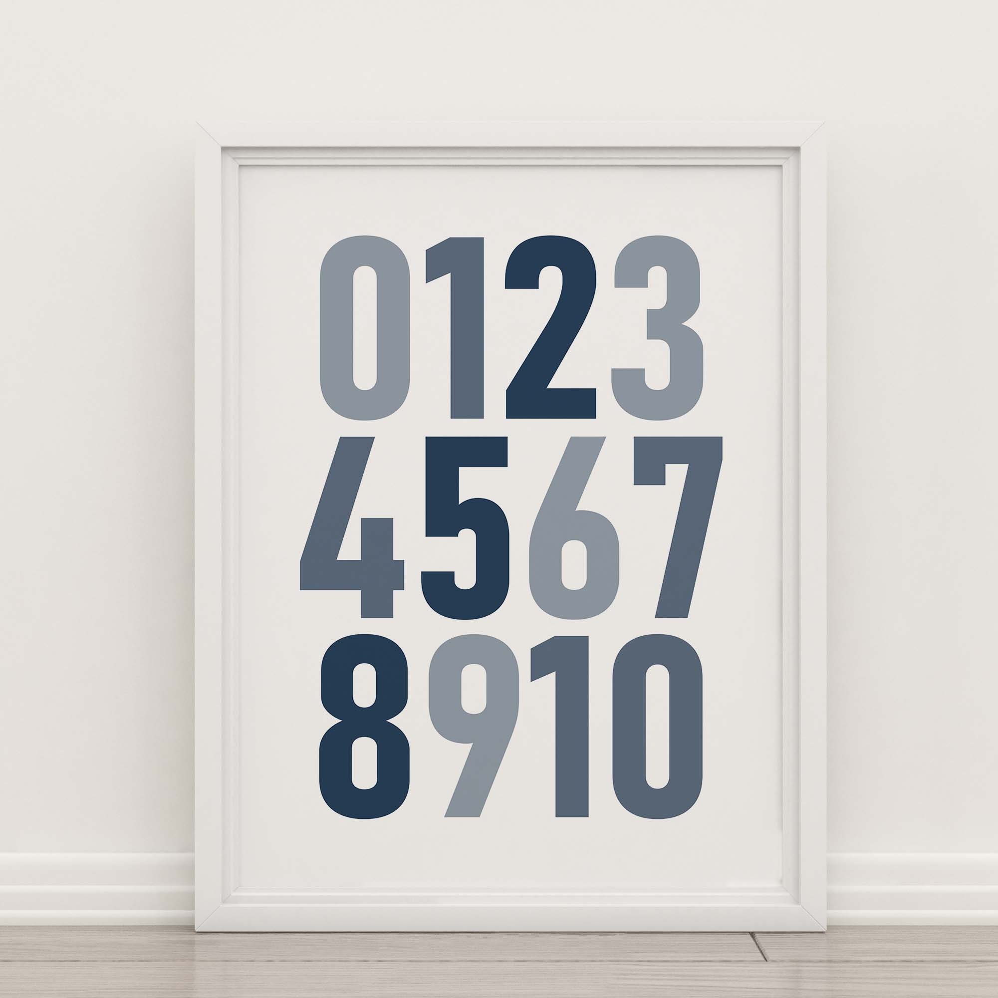 Navy Blue Numbers Poster, Homeschool Print, Educational 123 Printable ...
