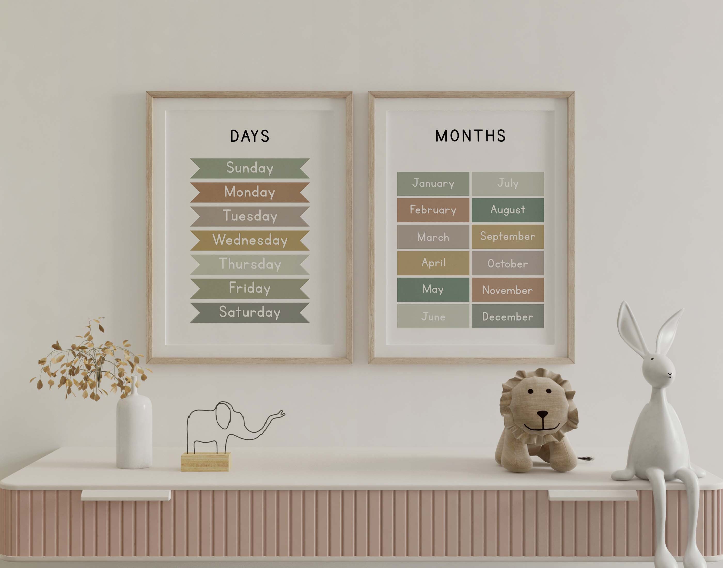 Set of 12 Educational Posters Earth Tones Classroom Decor Homeschool ...