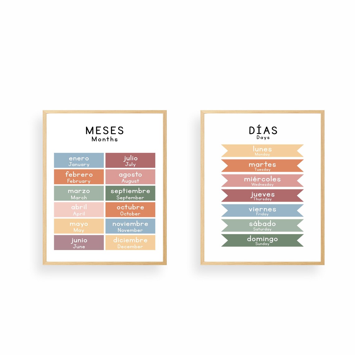 15 Bilingual Spanish-english Educational Posters | Montessori Learning ...