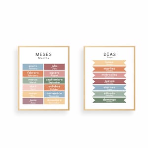 15 Bilingual Spanish-english Educational Posters | Montessori Learning ...