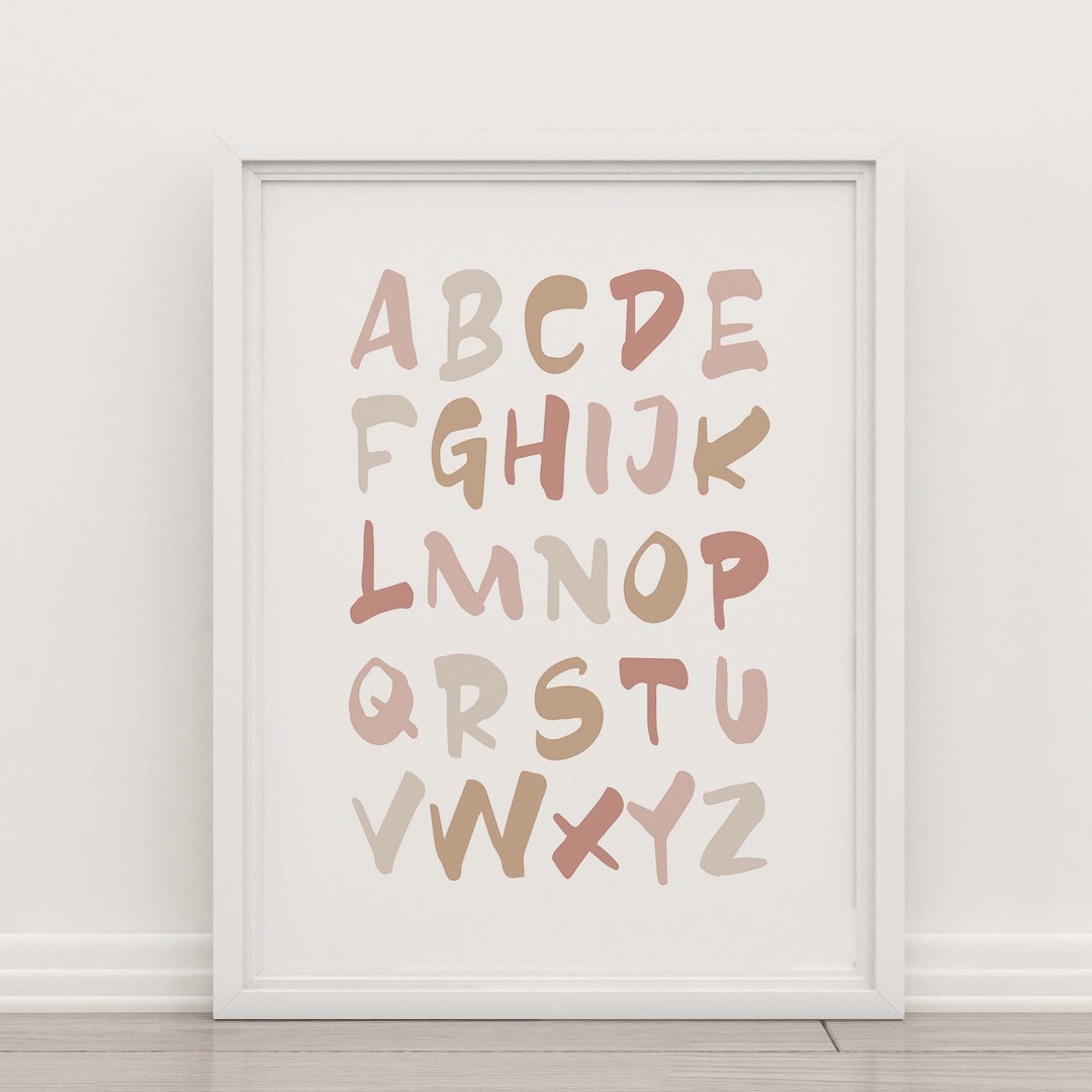 Neutral Alphabet Poster, Alphabet Print, Neutral ABC, Printable ...