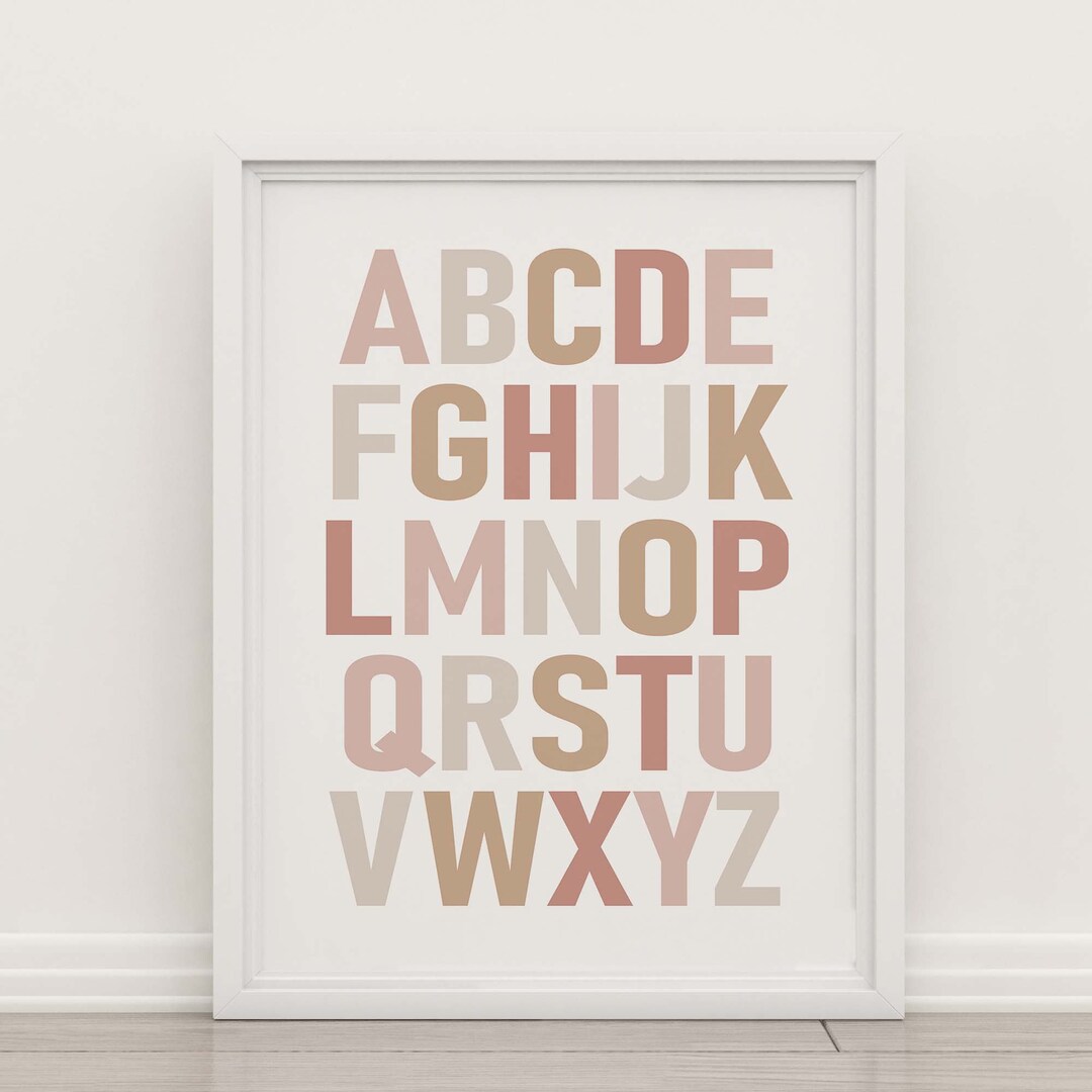 Boho Alphabet Poster, Alphabet Print, Neutral ABC, Printable ...