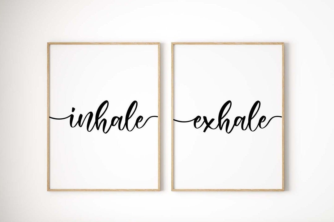 Inhale Exhale Posters, Set of 2 Prints, Inhale Exhale Printable Wall ...