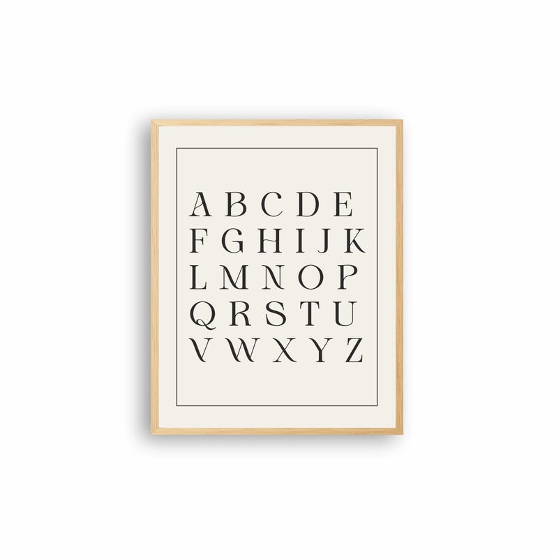 Minimalist Alphabet, Numbers Print Set | 2-piece Educational Poster ...