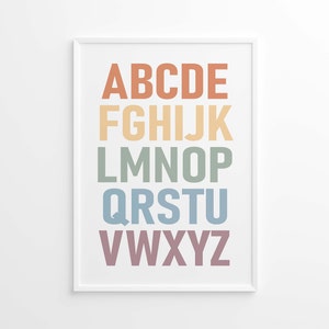 Rainbow Alphabet Poster, Playroom Prints, Educational Posters, ABC ...