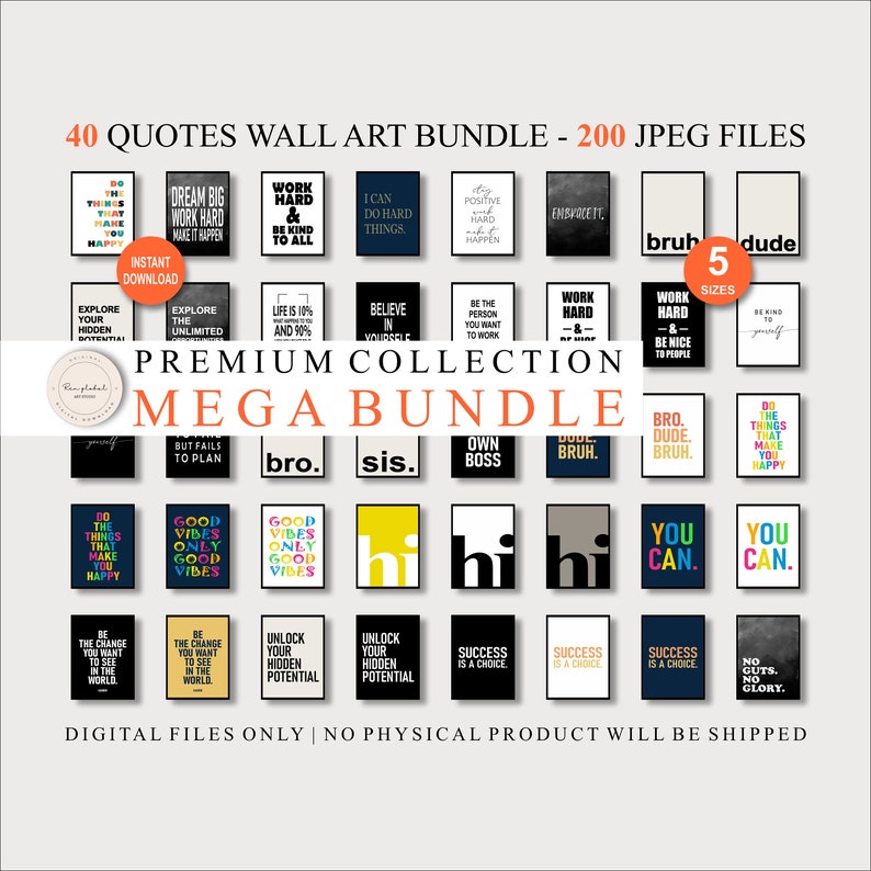 40 Printable Quotes Bundle, Printable Wall Art, Digital Download ...