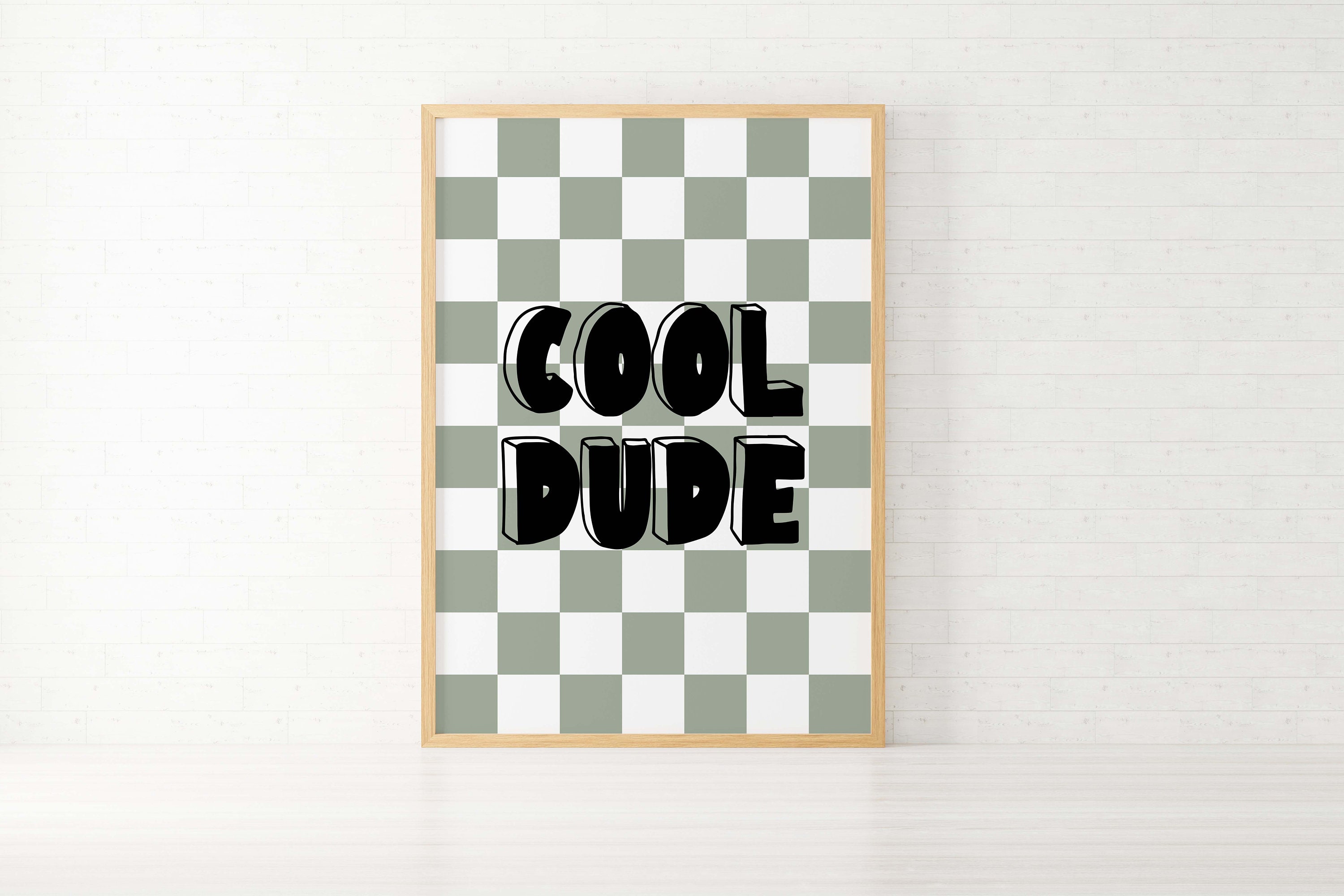Cool Dude Poster | Dinosaur Prints for Boys Room | Checkered Poster ...