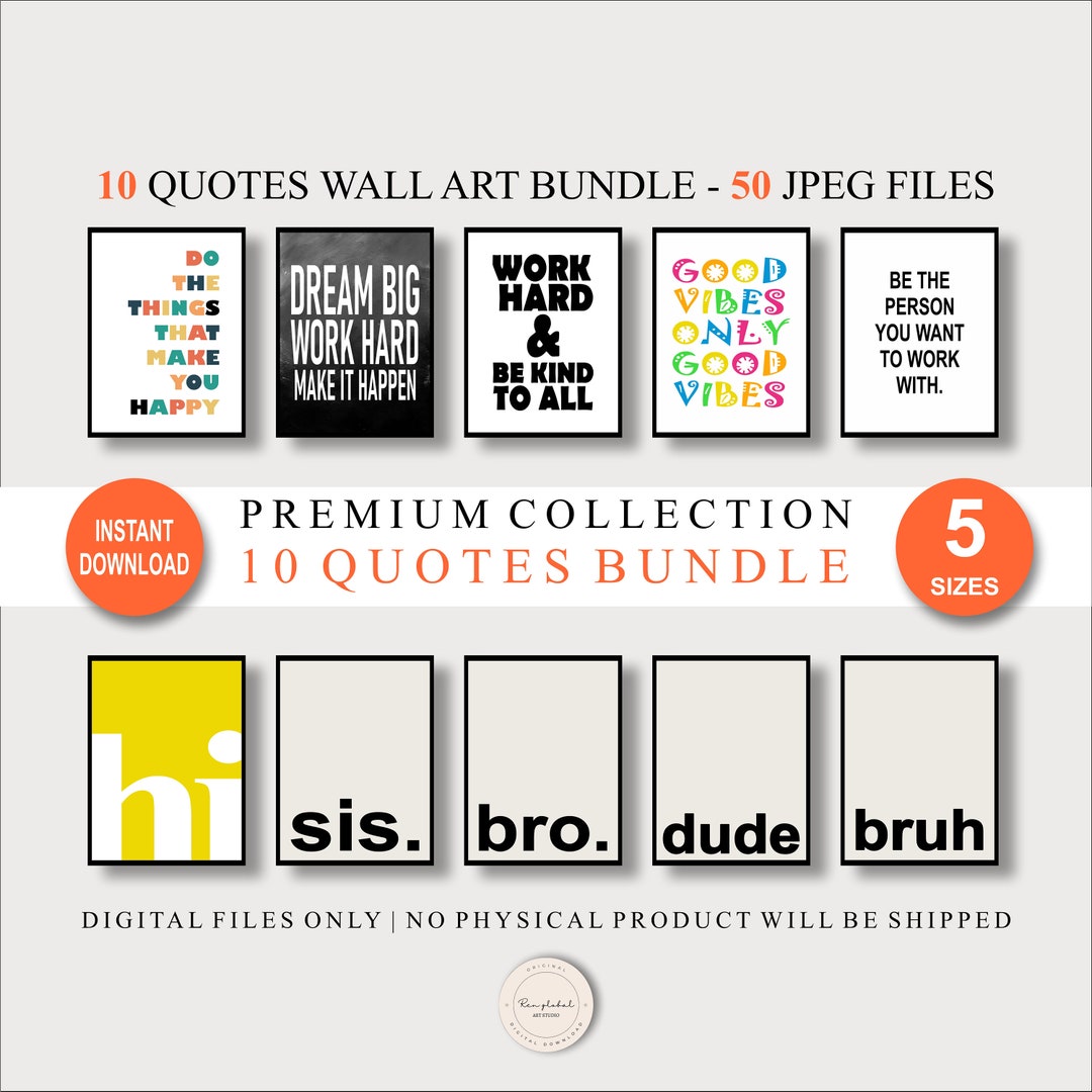 10 Printable Quotes Bundle - Premium Bundle | Printable Wall Art ...