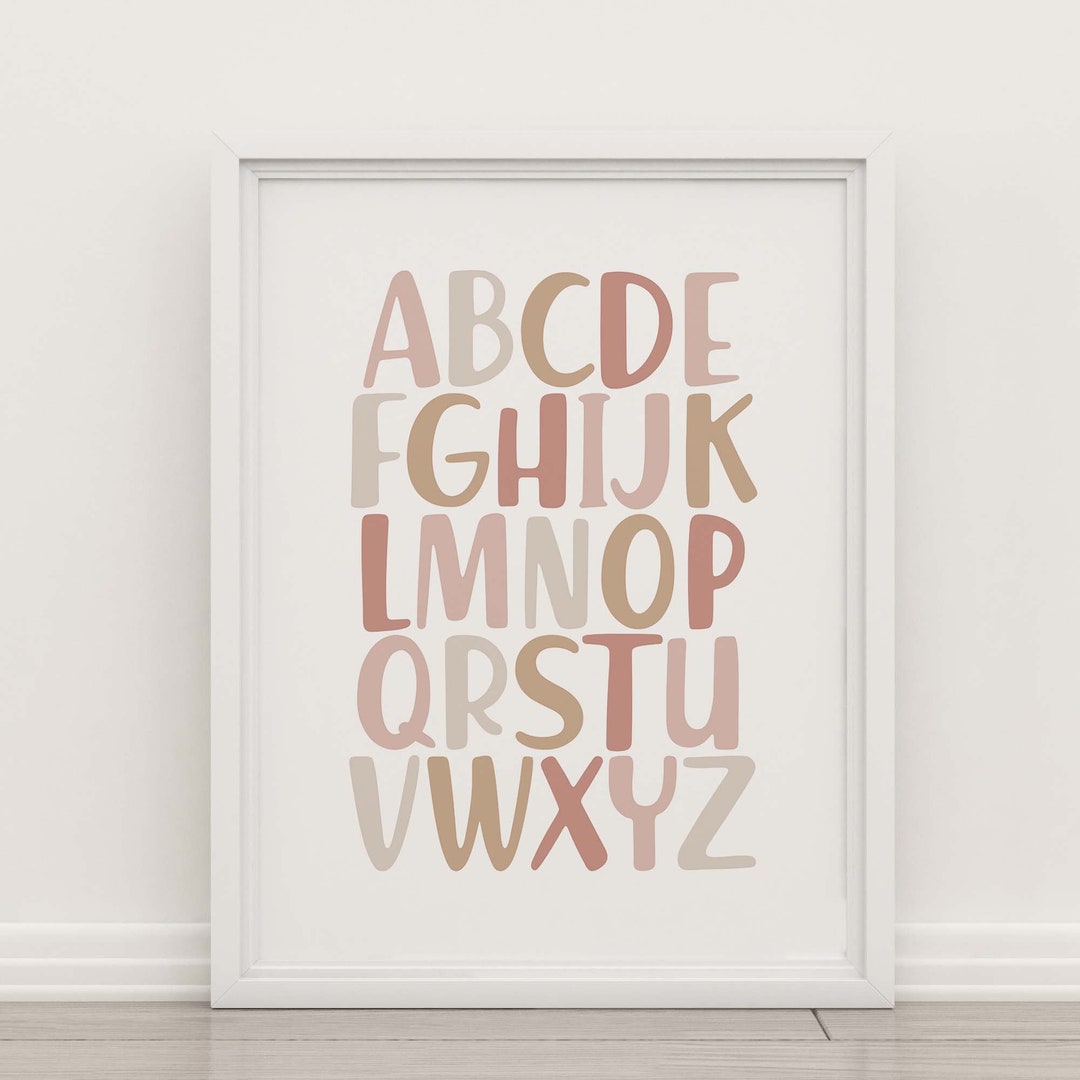 Neutral Alphabet Poster, Alphabet Print, Neutral ABC, Printable ...