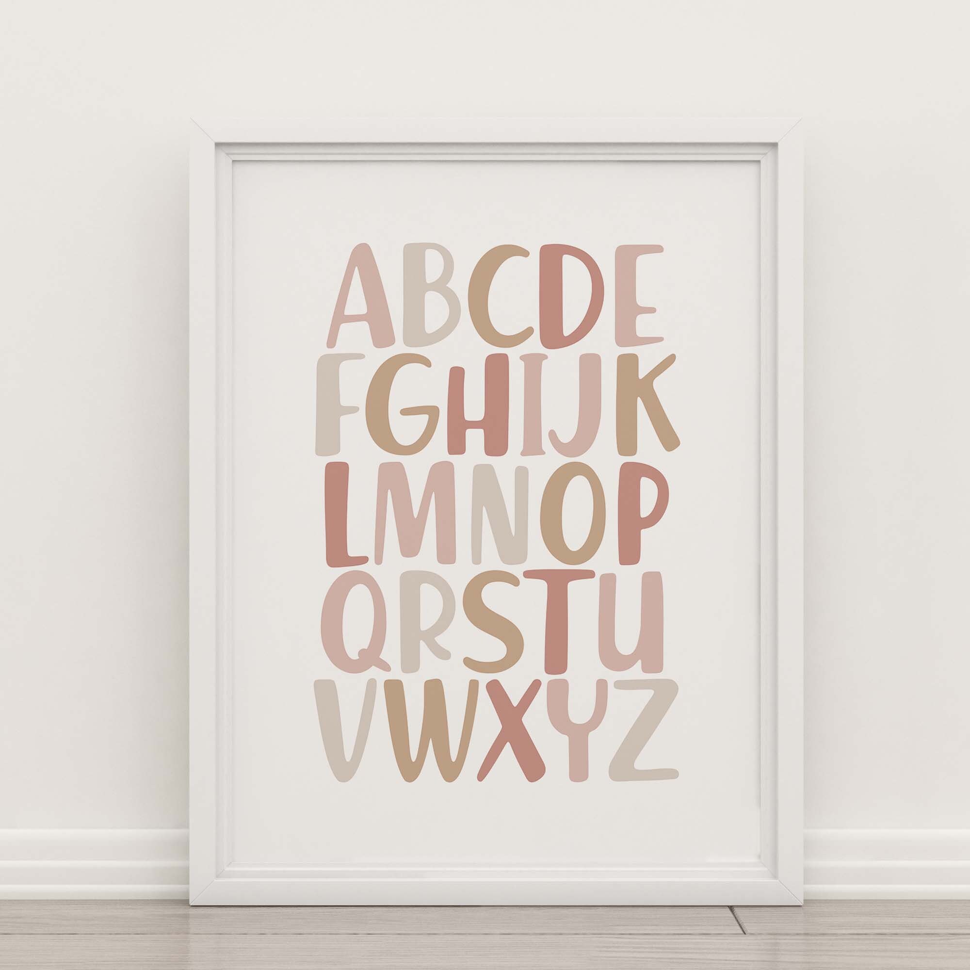 Neutral Alphabet Poster, Alphabet Print, Neutral ABC, Printable ...