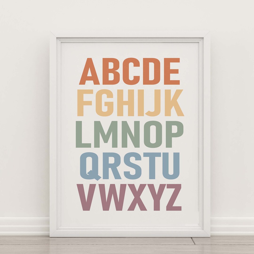 Rainbow Alphabet Poster, Playroom Prints, Educational Posters, ABC ...