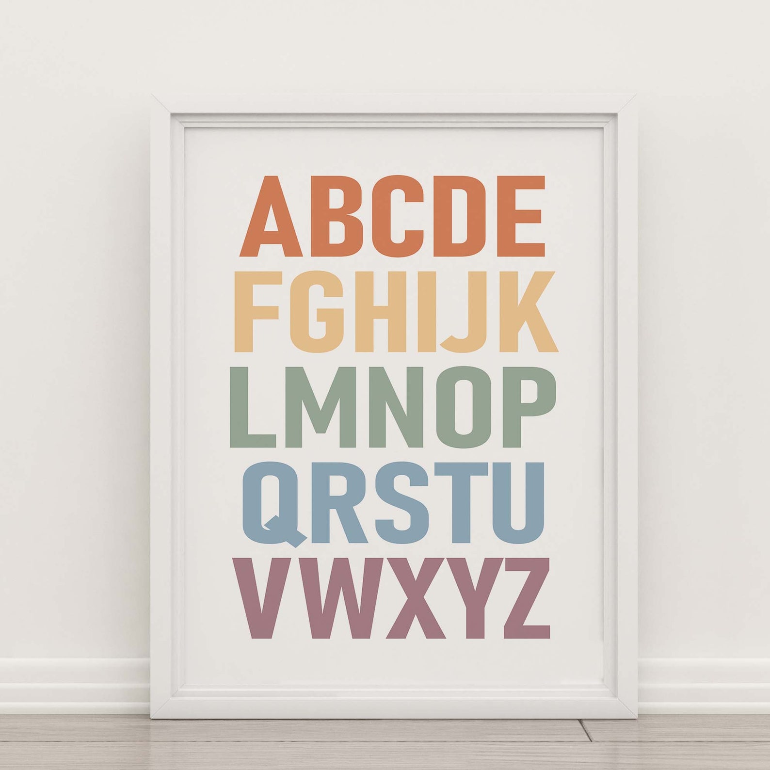 Rainbow Alphabet Poster, Playroom Prints, Educational Posters, ABC ...