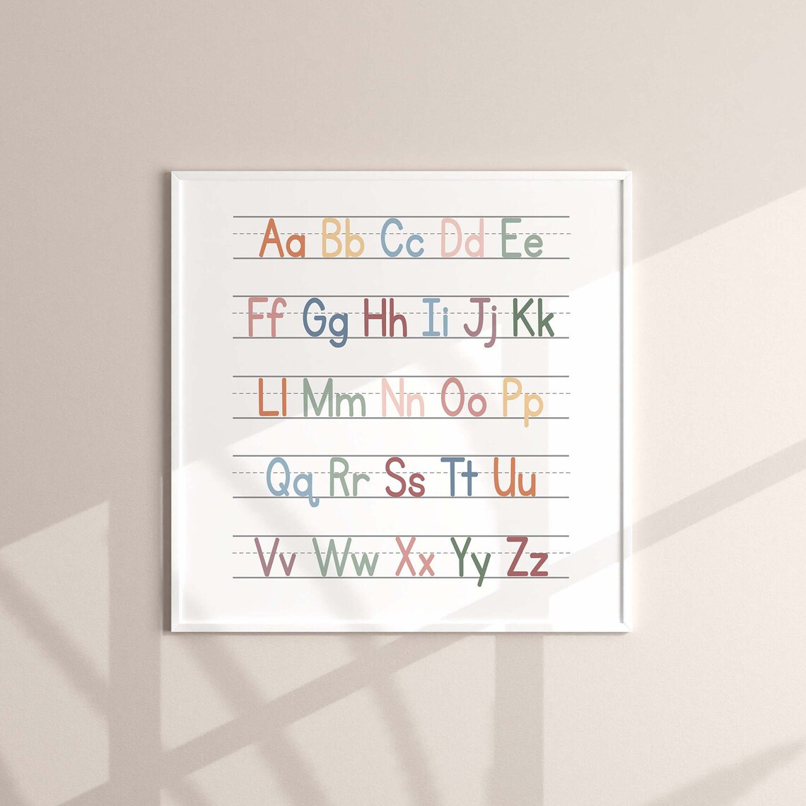 Neutral Alphabet Poster, Alphabet Print, Rainbow ABC, Printable ...