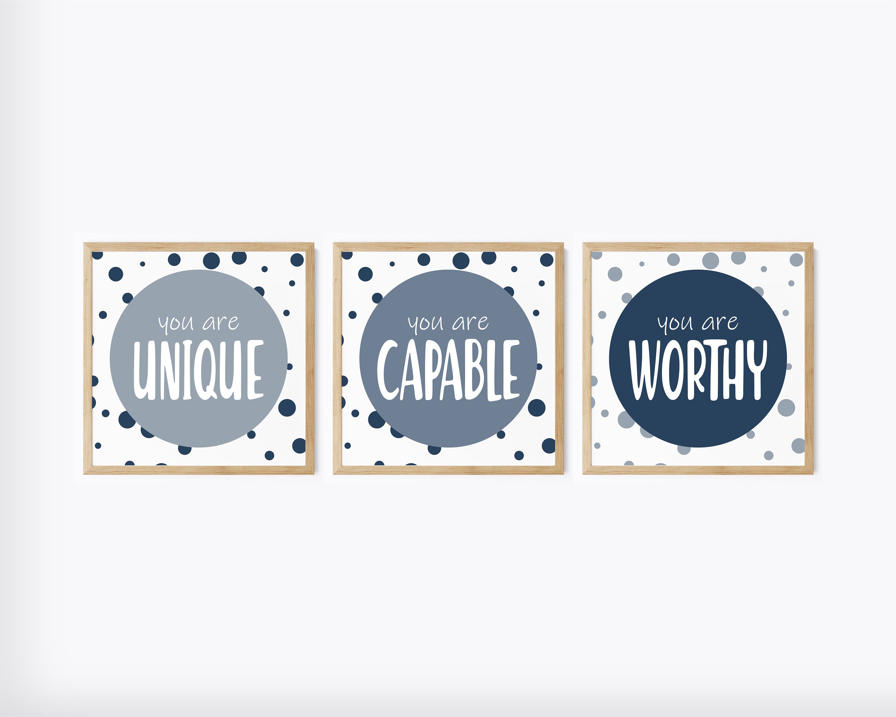 Navy Blue Affirmation Prints for Kids, Classroom Printables, Nursery ...