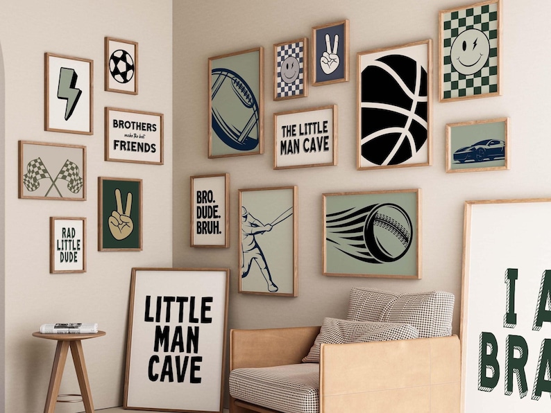 Rad Little Dude Boys Room Wall Art Set OF 100, Cool Teen Room Decor ...