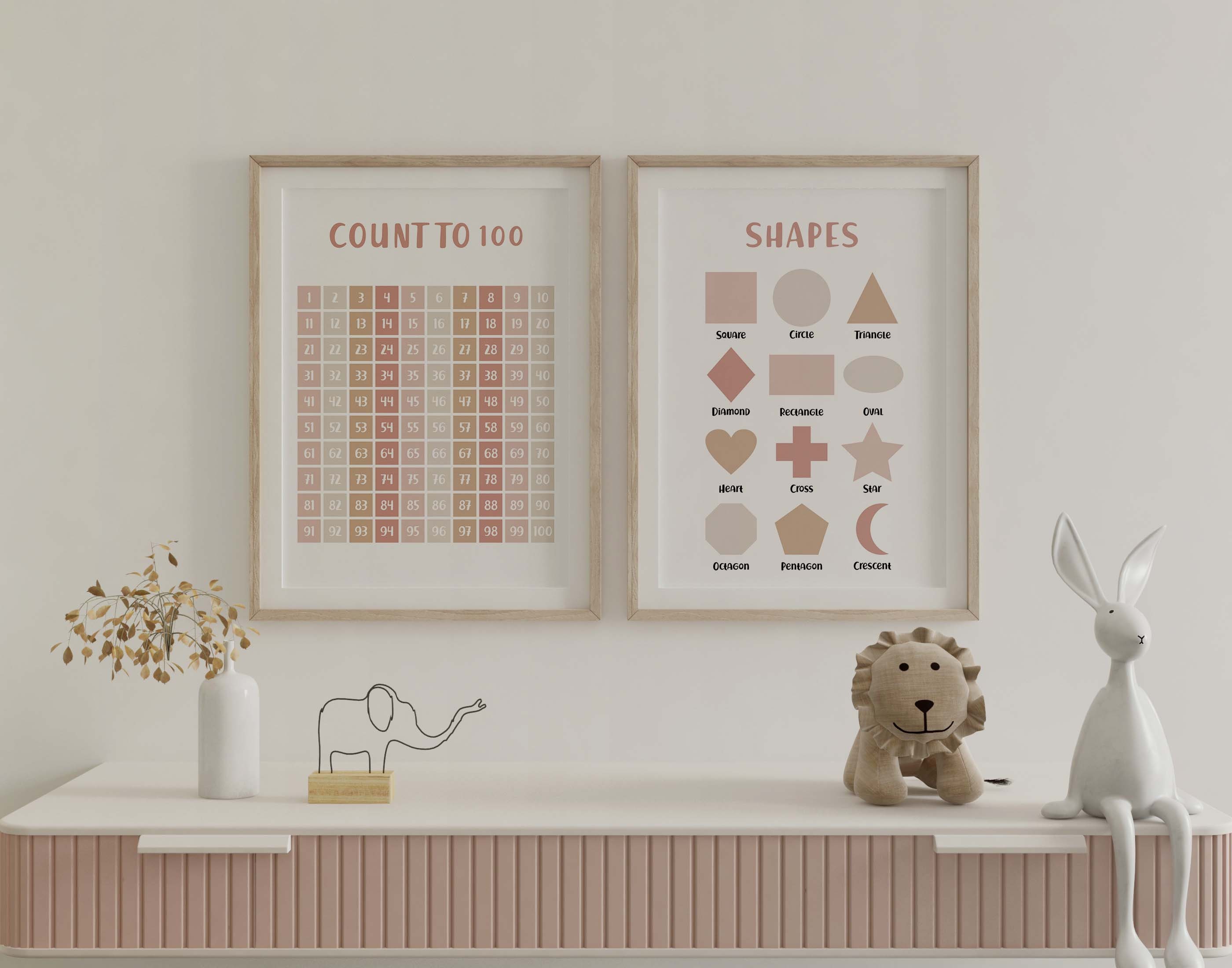 Set of 12 Educational Posters, Classroom Decor Bundle, Pastel Kids Room ...