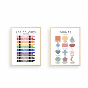 15 Bilingual Spanish-english Educational Posters | Montessori Learning ...