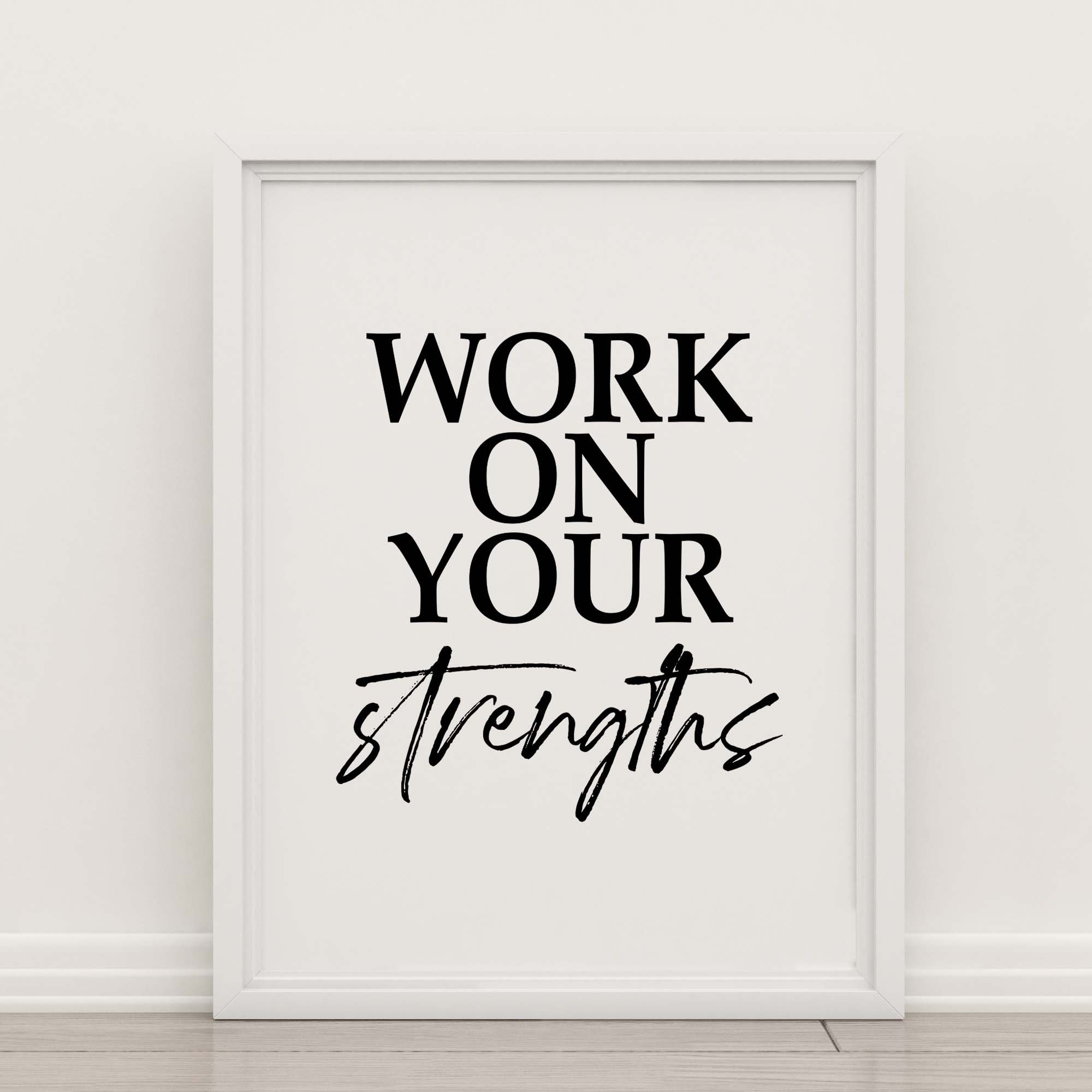 Positive Affirmations for Kids, Work on Your Strengths, Printable Wall ...