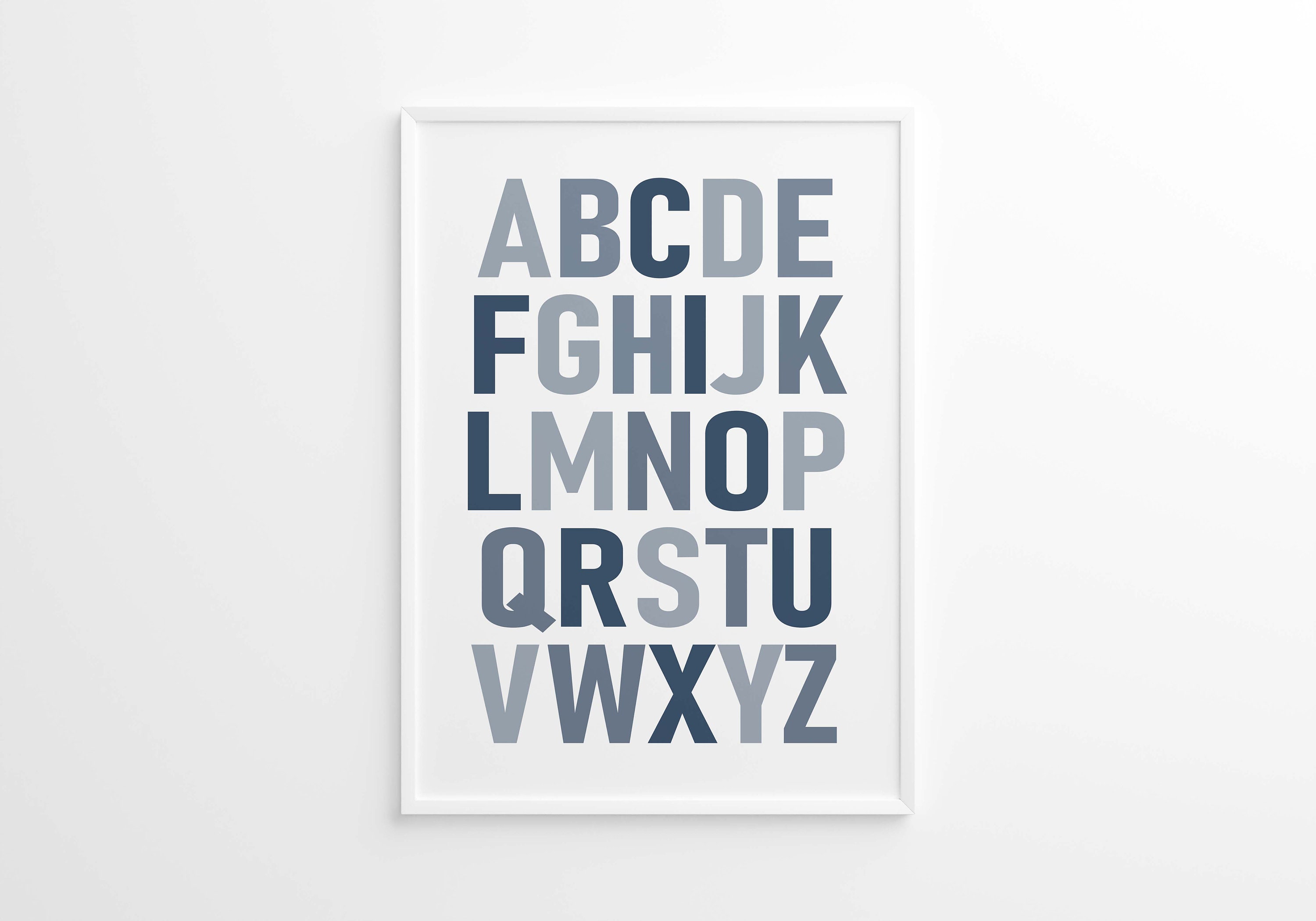 Navy Blue Alphabet Poster, Educational ABC Poster, Printable Alphabet ...