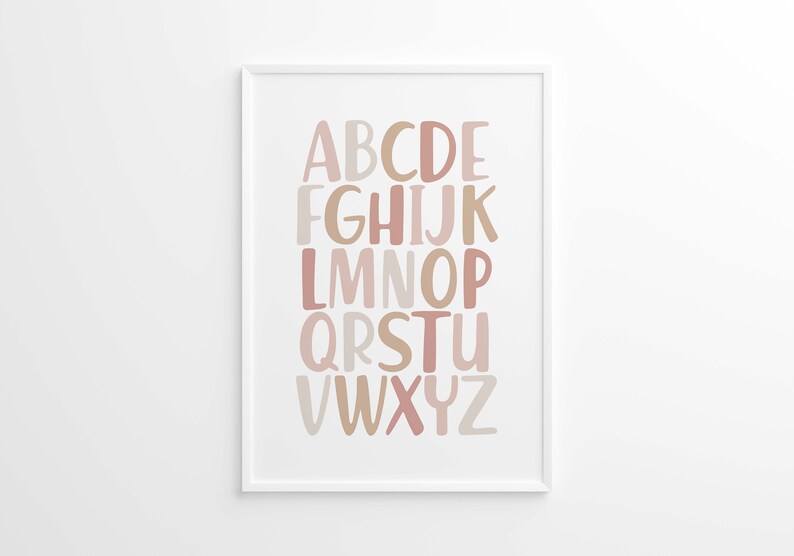 Neutral Alphabet Poster, Alphabet Print, Neutral ABC, Printable ...