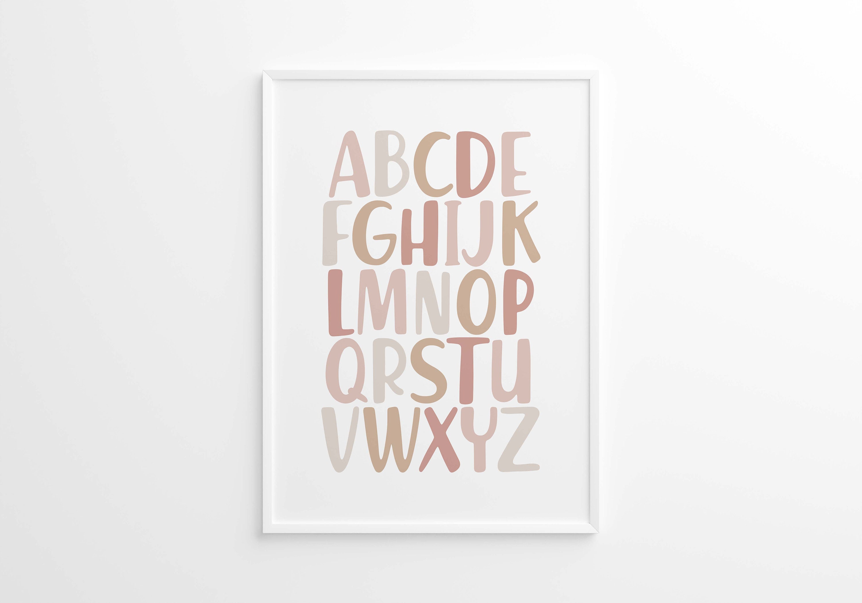 Neutral Alphabet Poster, Alphabet Print, Neutral ABC, Printable ...