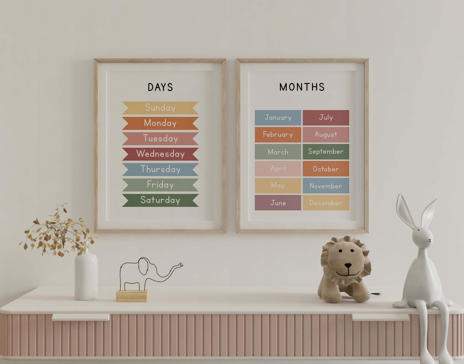 6 Rainbow Educational Posters, Set of 6 Playroom Prints, Montessori ...