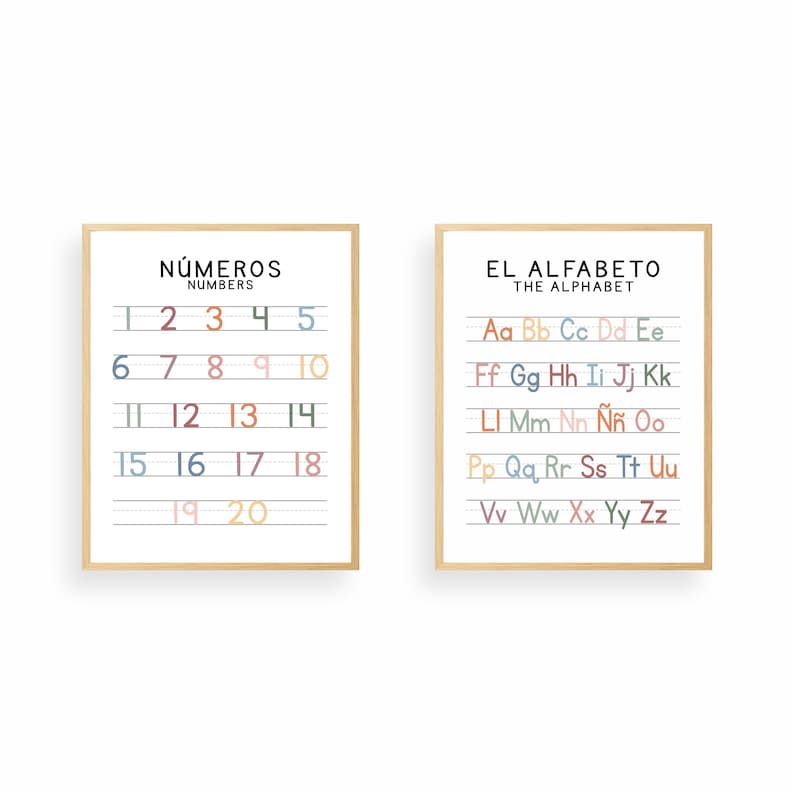 15 Bilingual Spanish-english Educational Posters | Montessori Learning ...