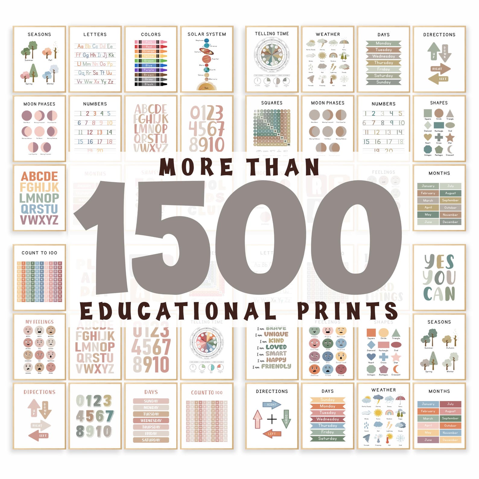 Educational Prints Mega Bundle Homeschool Classroom Nursery Wall Art ...