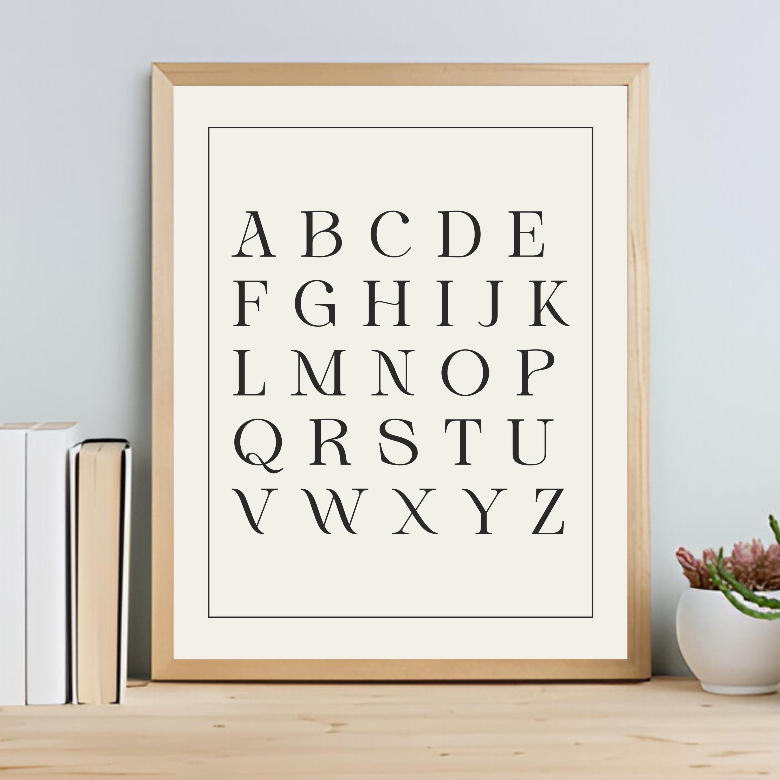 Minimalist Alphabet, Numbers Print Set | 2-piece Educational Poster ...
