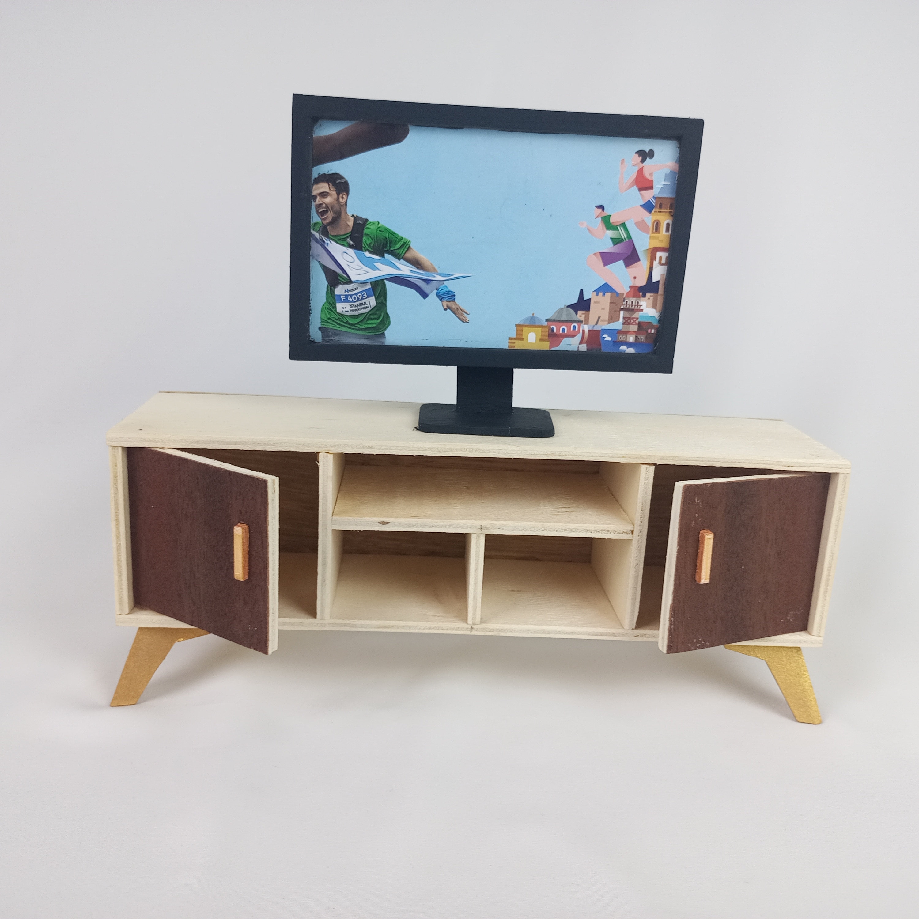 Wooden Miniature Handmade TV Unit With Different Styles - Etsy