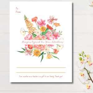 Teacher’s Spiritual Bouquet Card, Digital Download, Religious Teacher ...