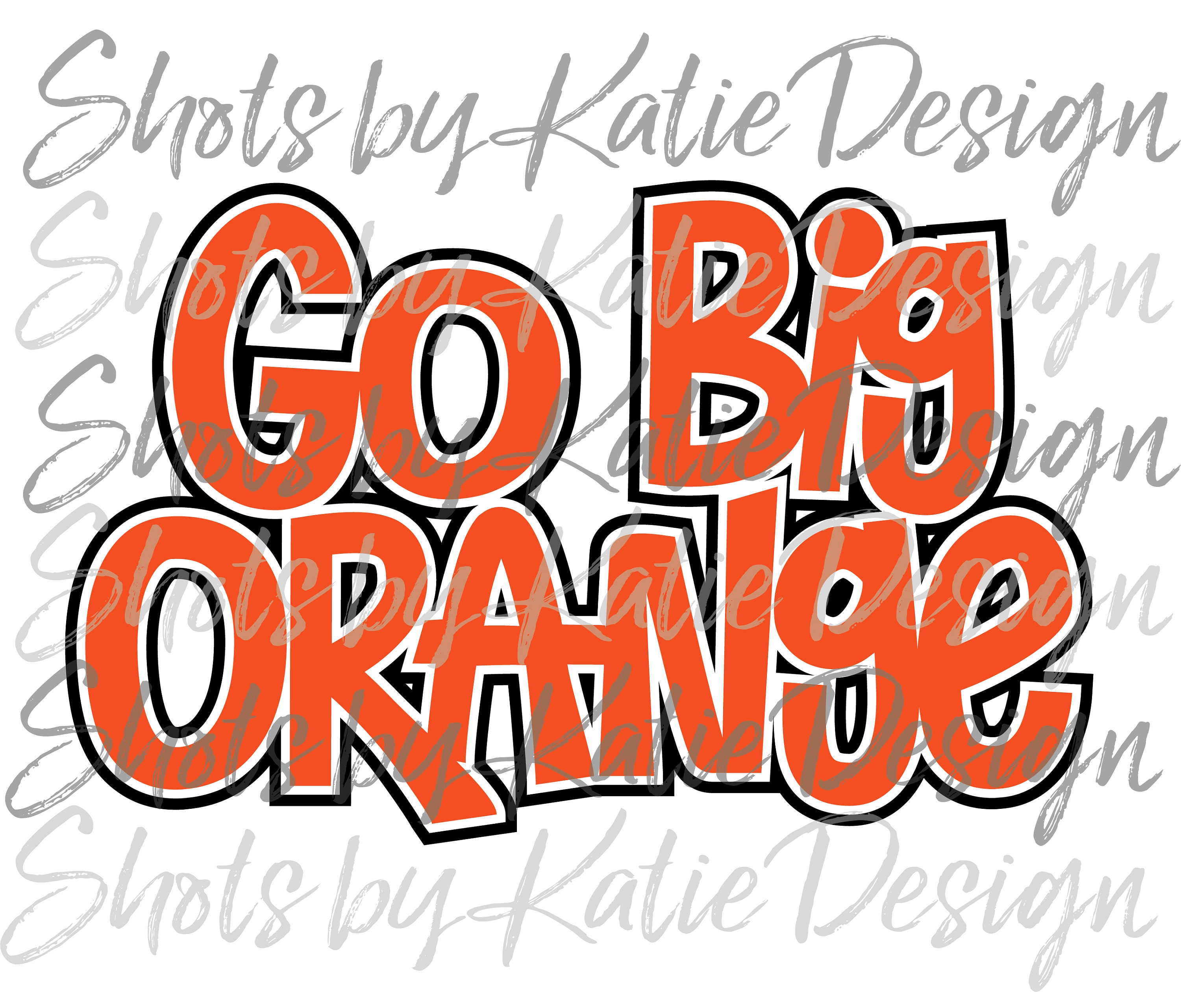 Go Big Orange PNG, Digital Go Big Orange Design, Go Big Orange Letters ...