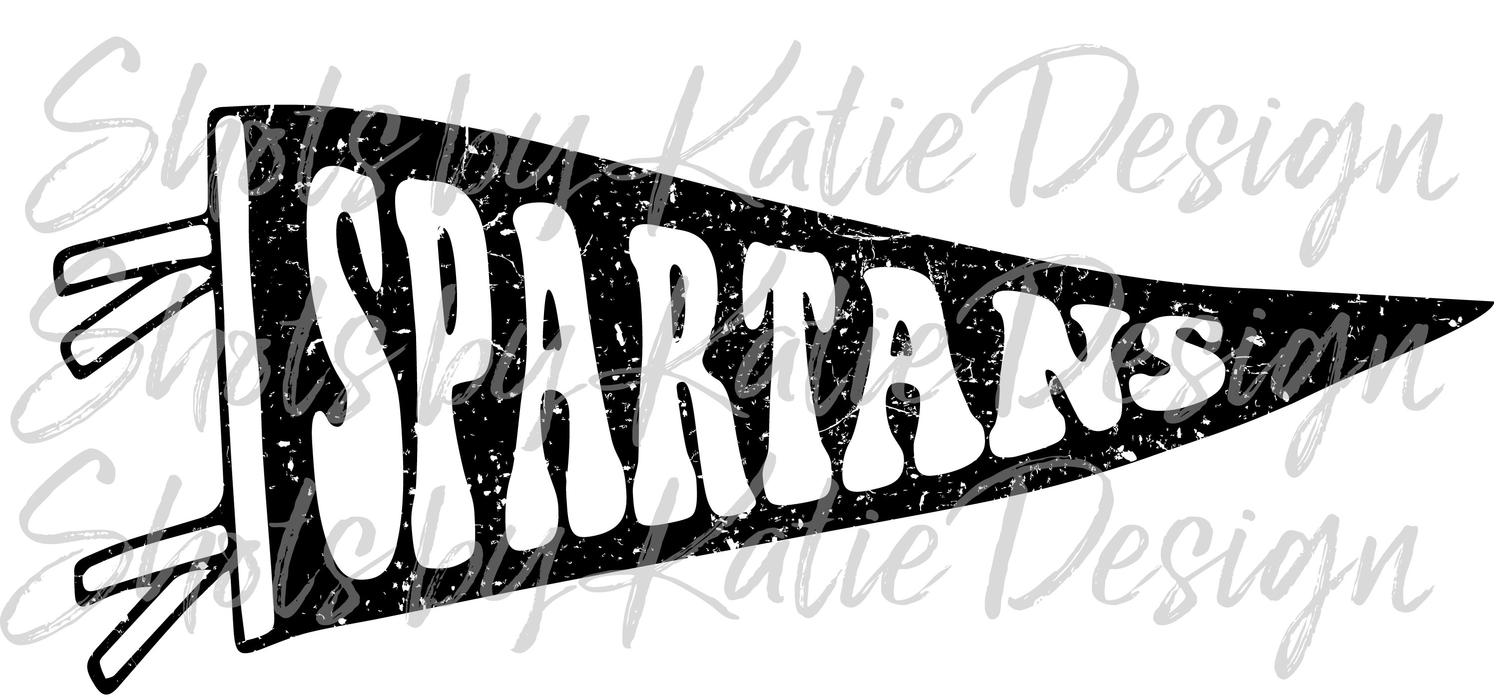 Distressed Spartans Pennant PNG Spartans Vector Digital - Etsy