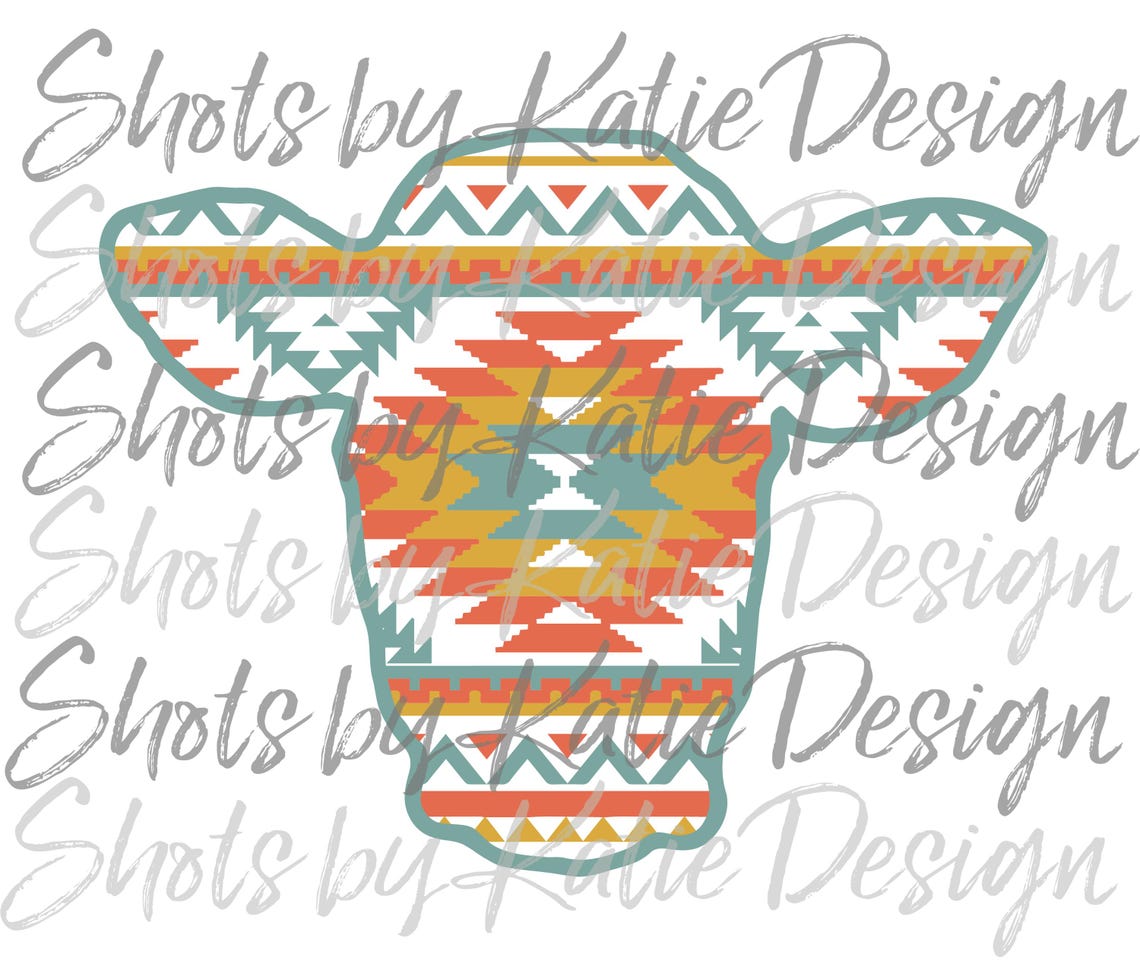 Aztec Cow PNG, Aztec Cow SVG, Ranch Design, Cattle Sublimation, Instant ...