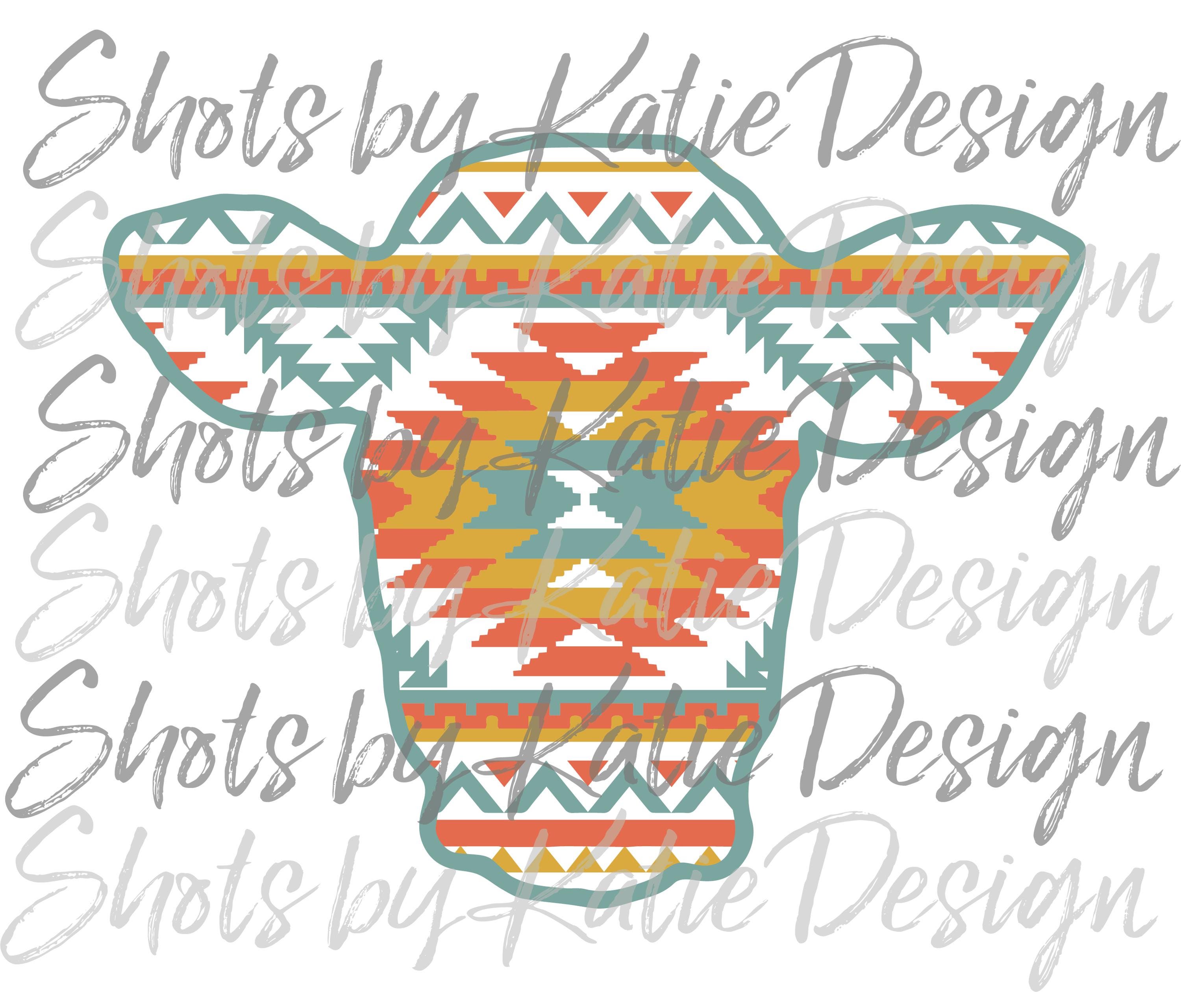 Aztec Cow PNG, Aztec Cow SVG, Ranch Design, Cattle Sublimation, Instant ...
