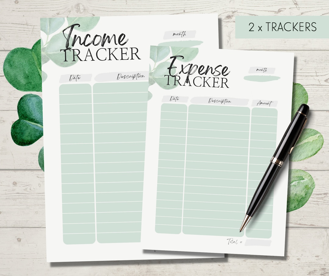 Income and Expense Tracker PRINTABLE Instant Digital Download ...